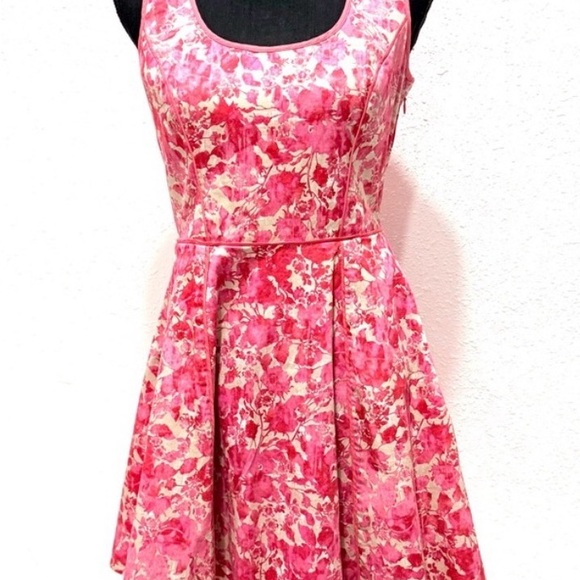 Jessica Simpson | Dresses | Jessica Simpson Pink Floral Fit Flare Mini ...